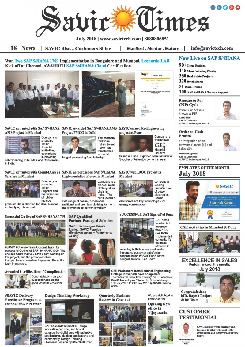 Newsletter | SAVIC Technologies