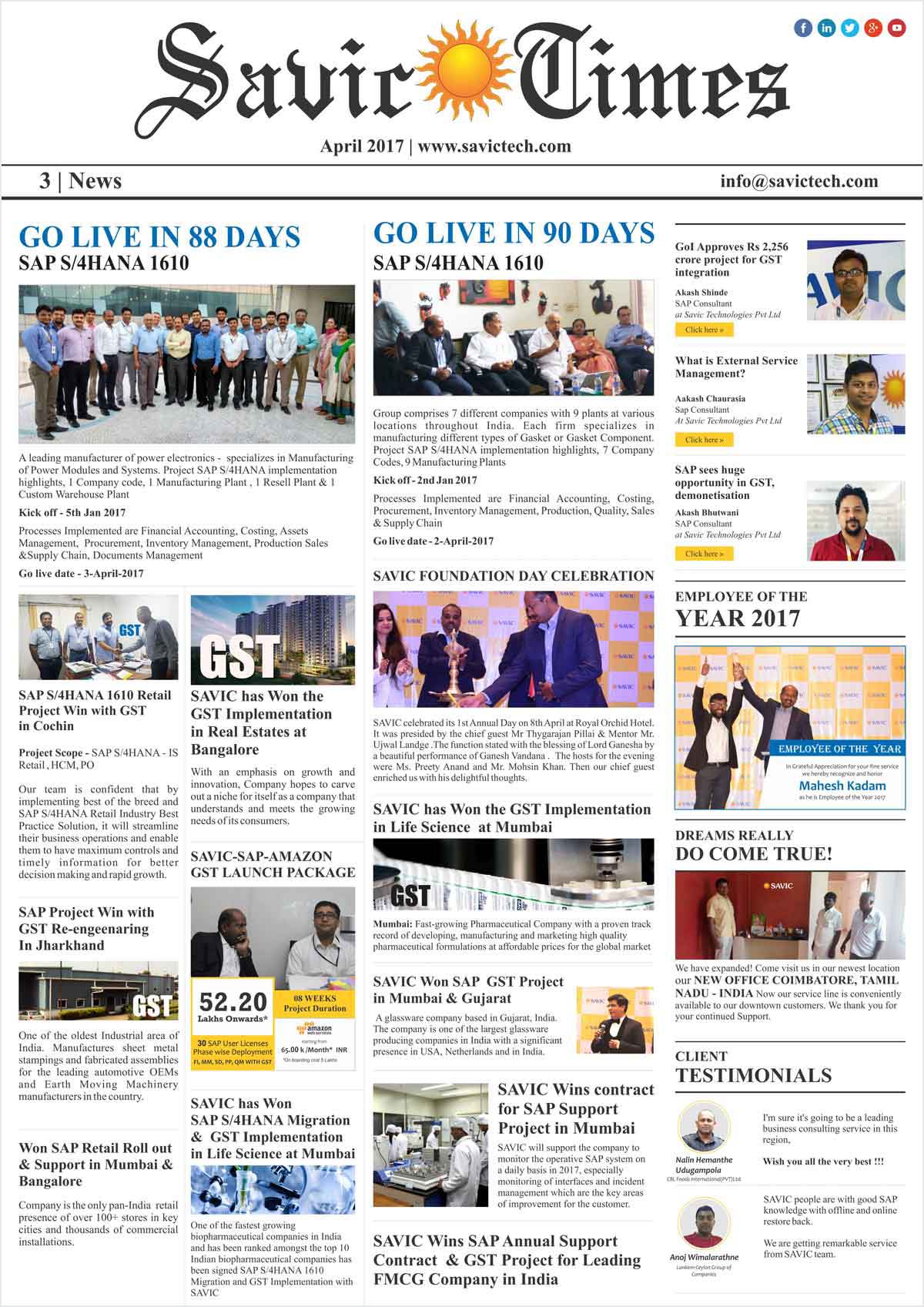 Newsletter | SAVIC Technologies